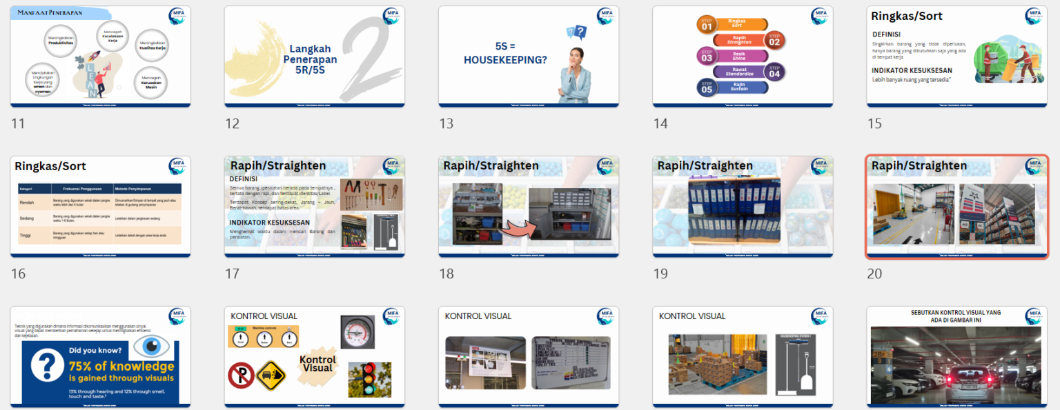 Training 5S Manajemen Lingkungan Kerja - MIFA